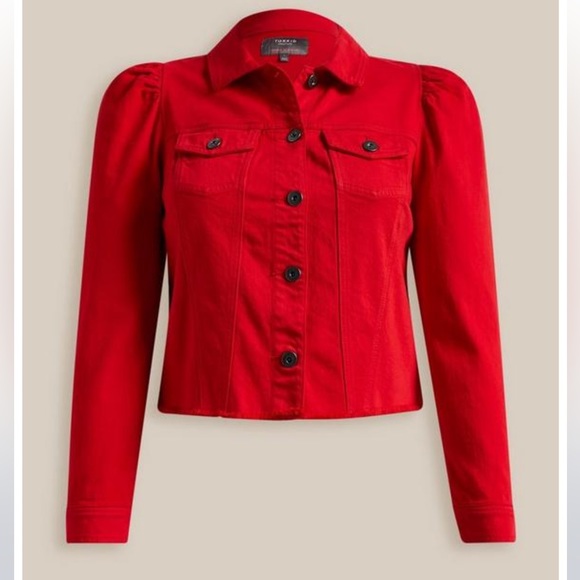 torrid | Jackets & Coats | Torrid Red Jean Trucker Jacket | Poshmark